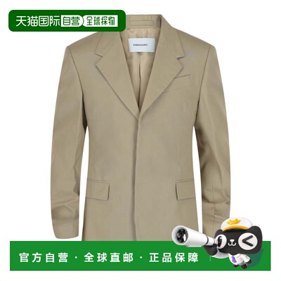 自营salvatore ferragamoSingle-Breasted Blazer - beige 美国奥