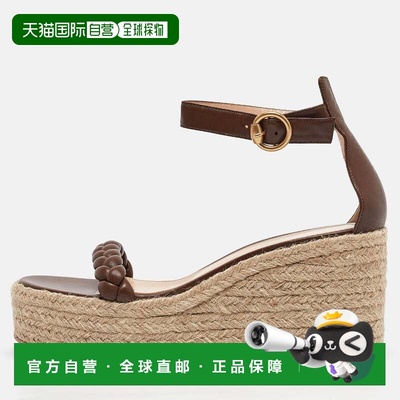 自营Gianvito Rossi Brown Braided Leather Merida Espadrille W
