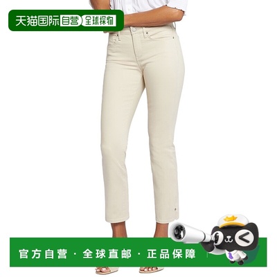 自营 NYDJ Sheri羽毛脚踝牛仔裤-黄色 美国奥莱直发直筒裤九分裤