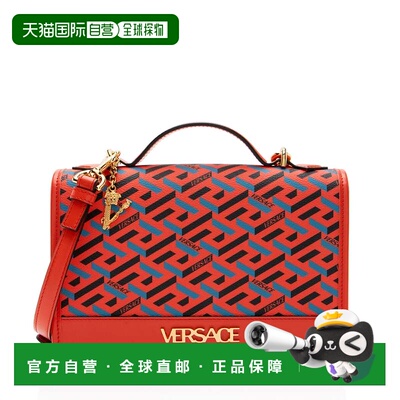 自营Versace La Greca Coated Canvas Top Handle - black, blue,