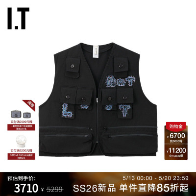 ITWESTFALL拉链马甲户外工装风