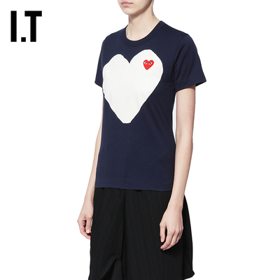 IT CDG PLAY COMME des GARÇONS川久保玲女装短袖T恤爱心印花刺绣