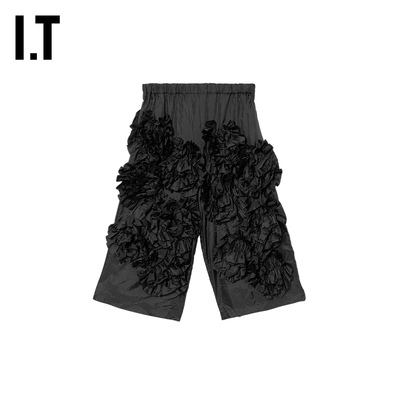 IT宽松阔腿裤露踝裤文艺日系