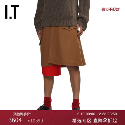 IT解构感叠层拼接短裤