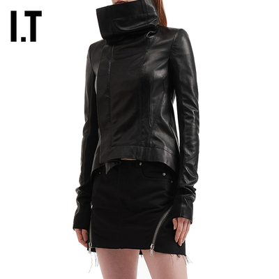 ITRickOwens立领皮衣皮夹克