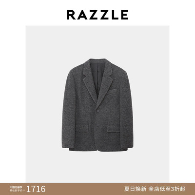 RAZZLE 地素奥莱男装深灰色冬季短大衣