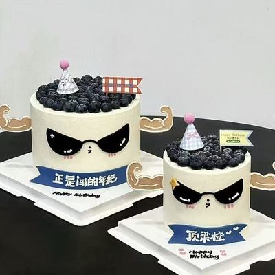 网红墨镜酷狗肌肉手臂模具翻糖切模烘焙DIY模具