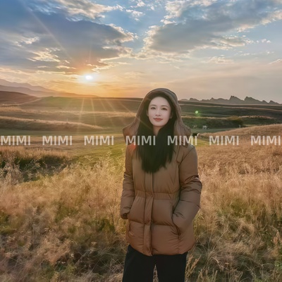 美拉德色系李沁同款收腰显瘦羽绒