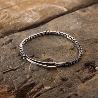 暗黑先锋WM方型蛇骨链条饰品