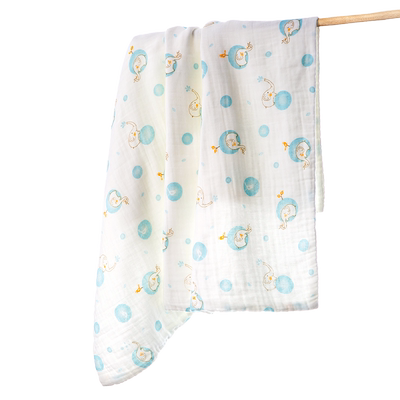 婴儿浴巾纯棉纱布宝宝抱被女空调