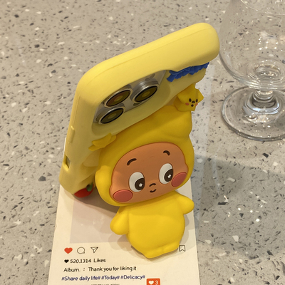 趣味可爱立体星星人支架适用于苹果16promax手机壳iphone15保护套14硅胶13防摔新款全包17pro个性max手机套女