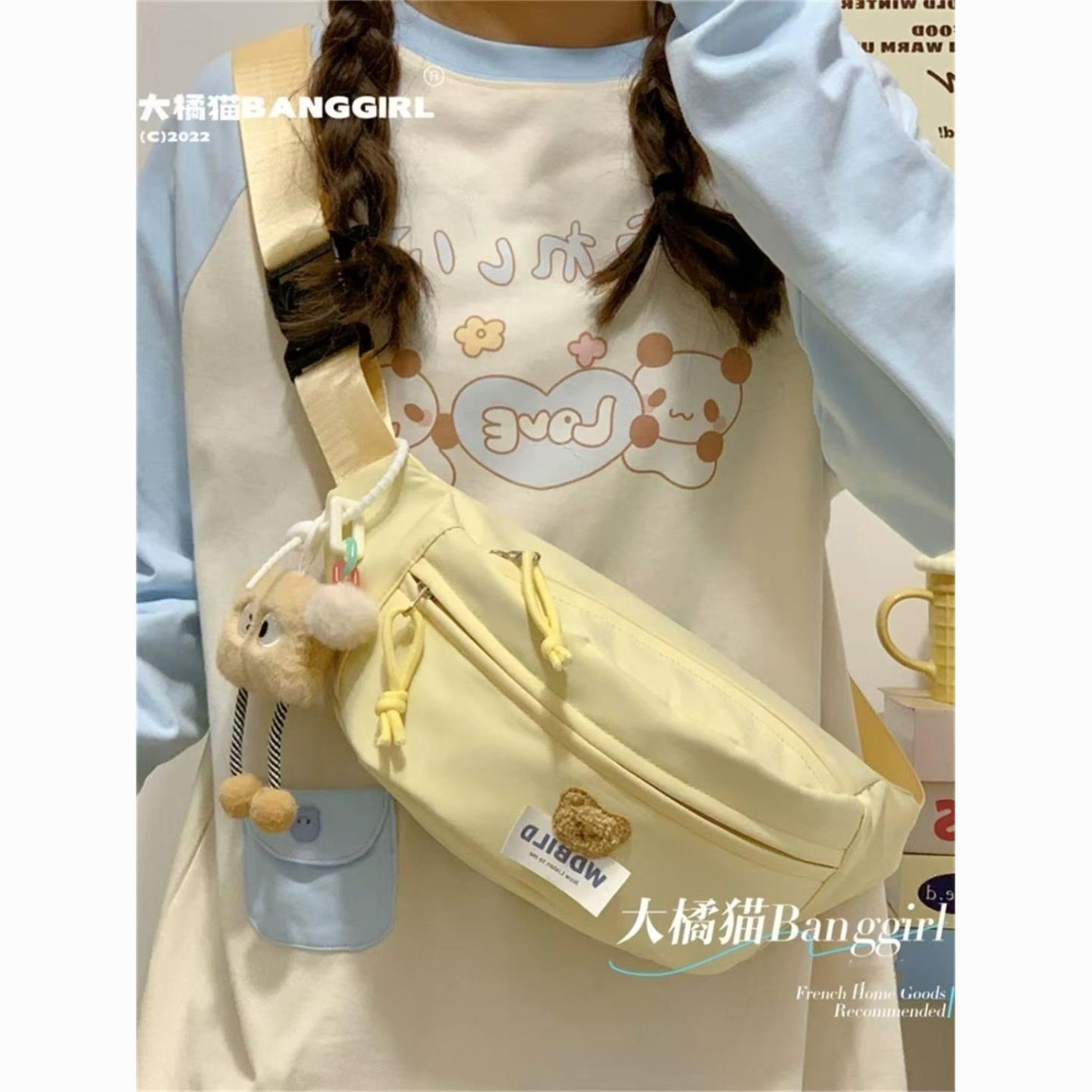 帆布休闲包包女新款斜挎包夏天胸包小众百搭ins腰包