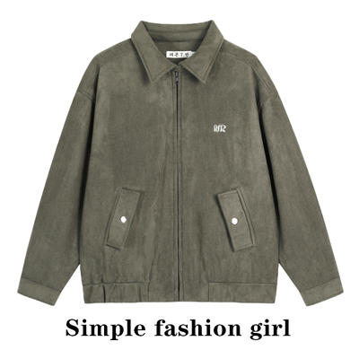 复古翻领夹克冬季加绒加厚外套