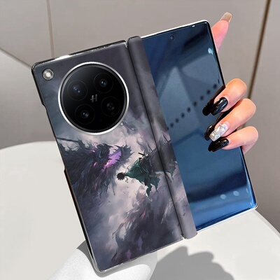 执剑斩魔适用OPPOFindN6手机壳磁吸中轴全包铰链FindN5折叠屏保护套FindN3个性潮牌高级电镀防摔手机套