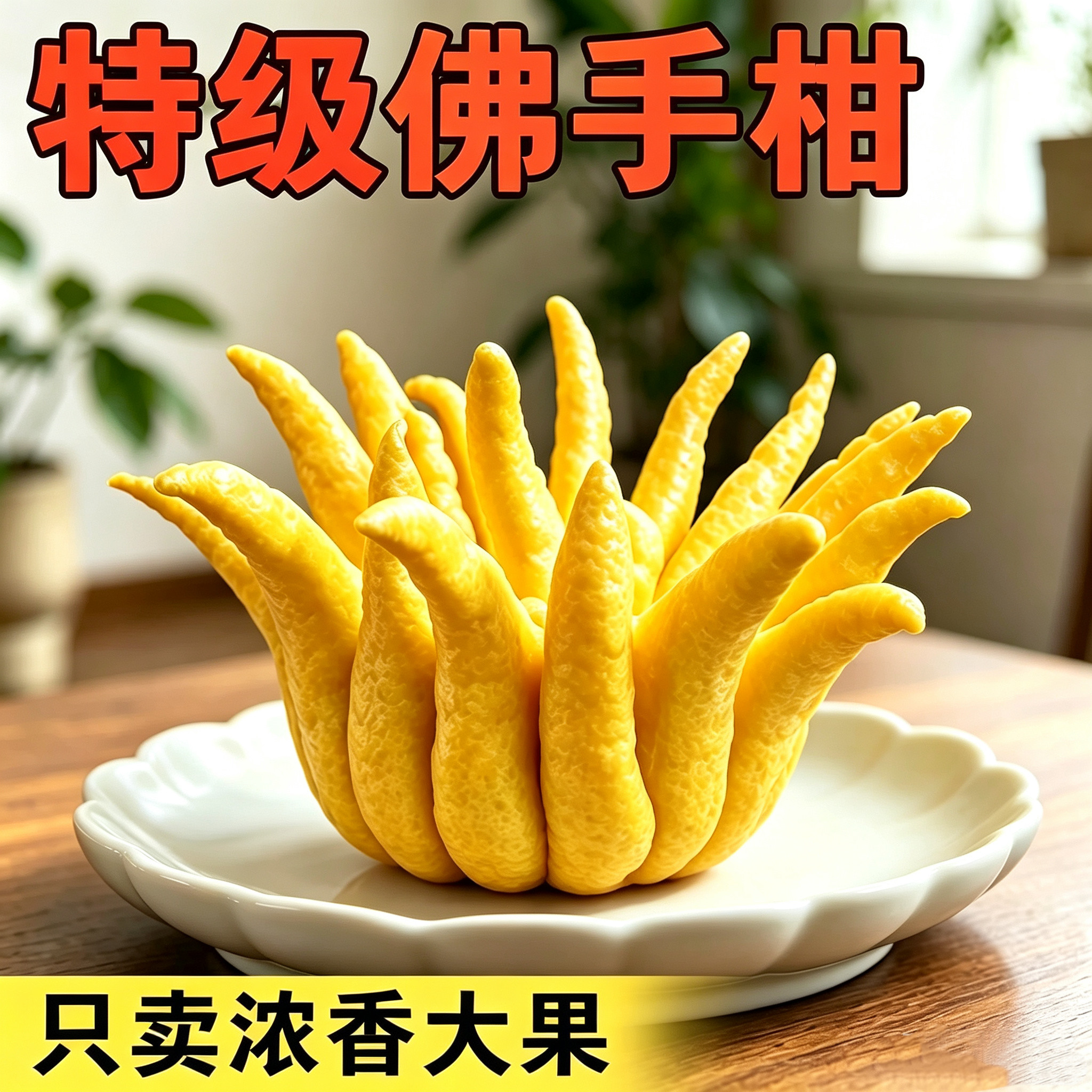 新鲜佛手柑水培盆栽绿植桌面摆件闻香观赏清供佛手可食用鲜果大果