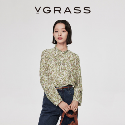 VGRASS浪漫印花小上衣