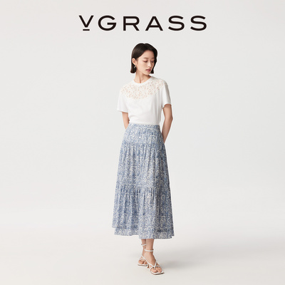 VGRASSLiberty印花半身裙