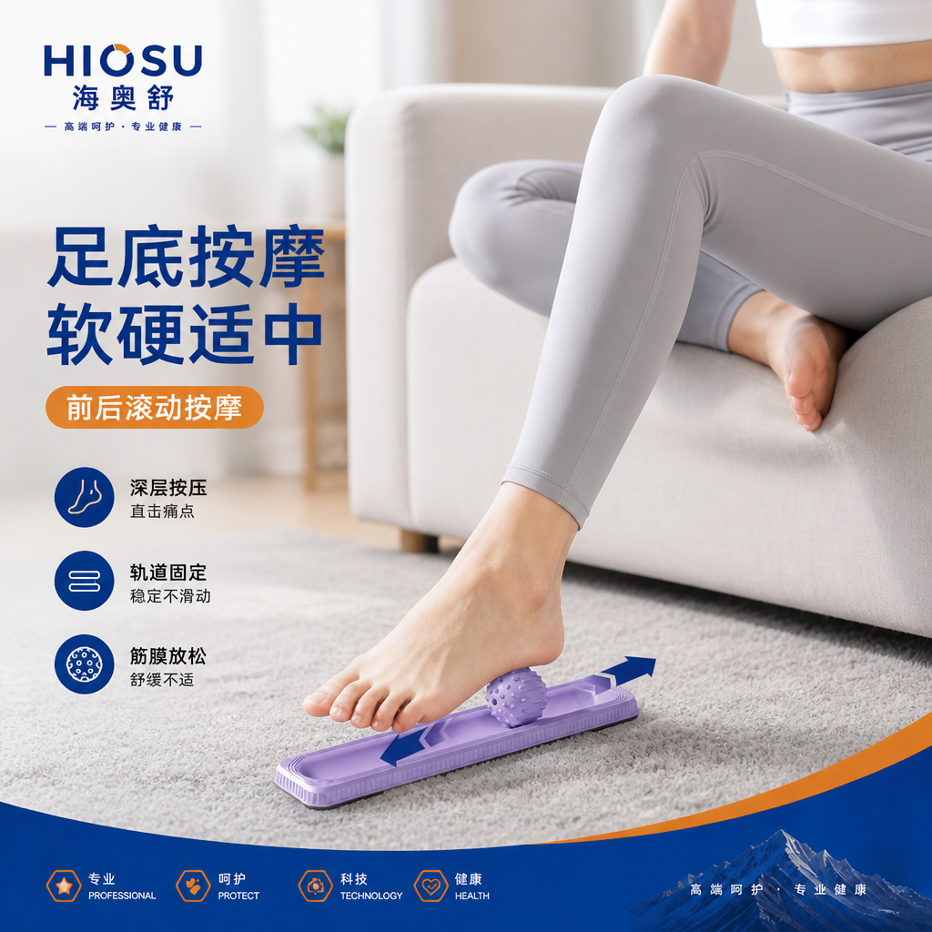 足底筋膜按摩器滚轮前后滚动按摩软硬适中康复护理健身器材