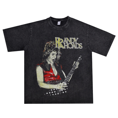 美国摇滚印花T恤短袖宽松纯棉