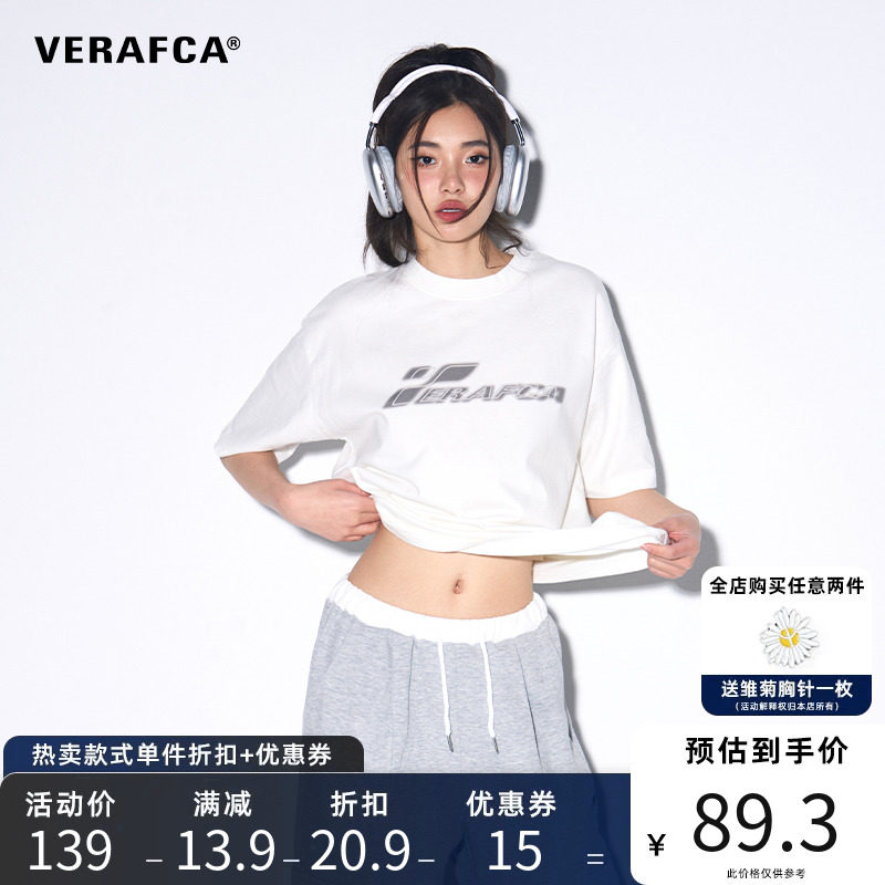 VFC/VERAF CA模糊双层印花美式复古T恤潮牌新款短袖男女夏季_虎窝淘