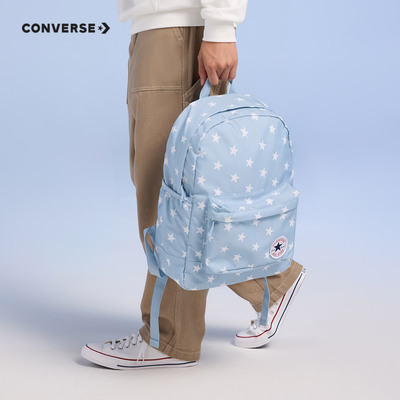 converse匡威双肩包新款学生书包青少年满印星星图案多功能背包