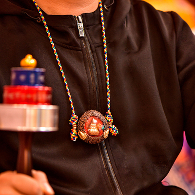 可装擦擦黄铜嘎乌盒做旧忿怒铁蝎造型藏式吊坠民族风配饰