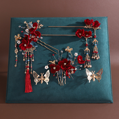 中式秀禾头饰发簪汉服流苏