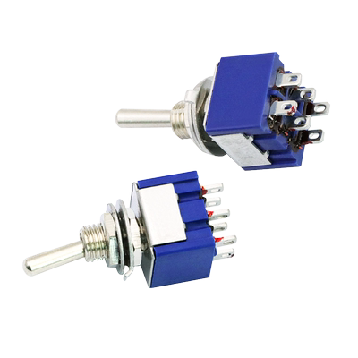 钮子开关 六脚二档 摇臂双联 202 6A/125V 3A/250V  6脚2档扭子