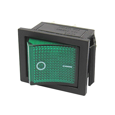 船型开关翘板电源4脚绿色带灯