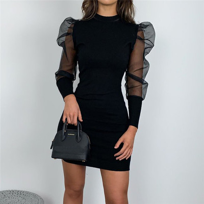 Puff Polyester Night Club Mini One Piece Dresses