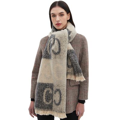 2024 Scarf Men's And Women Short Beard Jacquard Letter Scarf