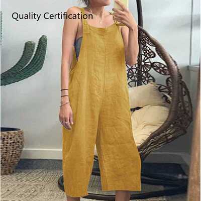 Sleeveless  Loose Sling Vest Playsuit Pocket