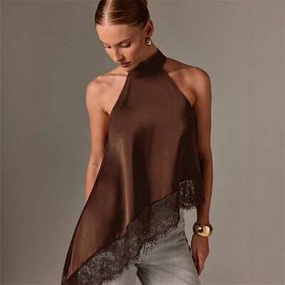 欧美时尚修身挂脖背心吊带短上衣女 halter crop tank top women