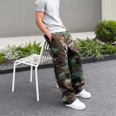 复古工装多口袋迷彩休闲裤
