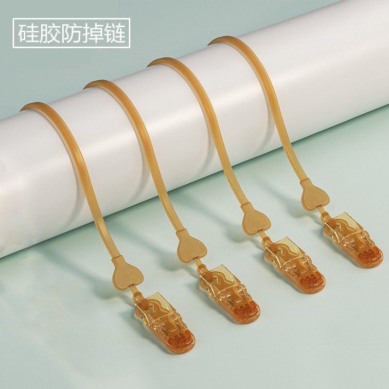 宝宝安抚奶嘴硅胶防掉链婴儿牙胶磨牙棒咬防丢绳子夹子玩具固定器