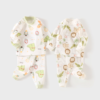 儿童分体睡衣内衣套装春秋冬纯棉