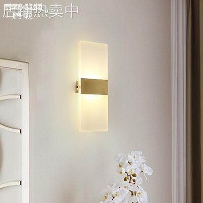 圆形全铜壁灯美式简约创意卧室客厅楼梯壁灯酒店过道墙壁云石灯具