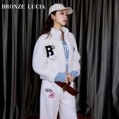 Bronze Lucia奶绒仿皮草短外套原创设计感少女学院冬季新款保暖