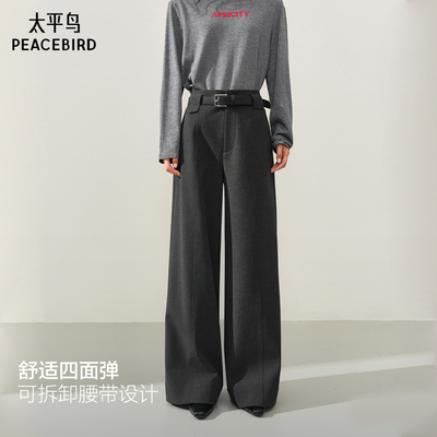 厚款上新太平鸟商场同款25冬新款四面弹直筒休闲西装裤A1GBF4154