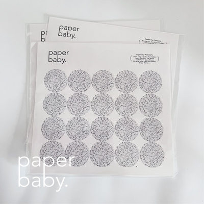 paperbaby原创芝麻点点石头圆形不干胶封口贴纸 手帐粘贴素材