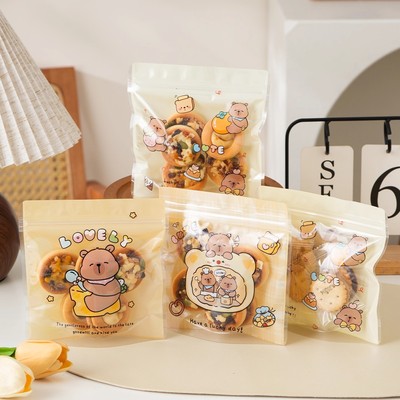 大号加厚卡通雪花酥糖果拉链袋伴手礼零食包装曲奇饼干厚特厚密封