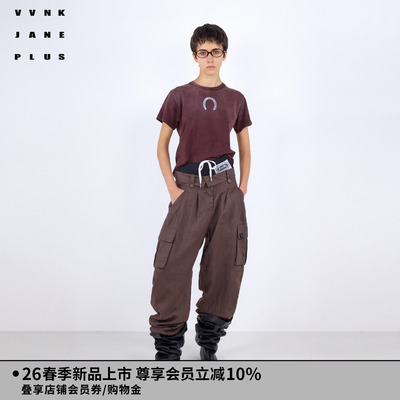 VVNK JANE PLUS2026春季新款印花正肩T恤女J610559301A