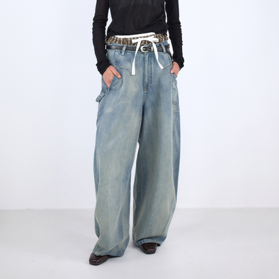 VVNK JANE PLUS2026春季新款水洗牛仔香蕉裤子女J611856208A