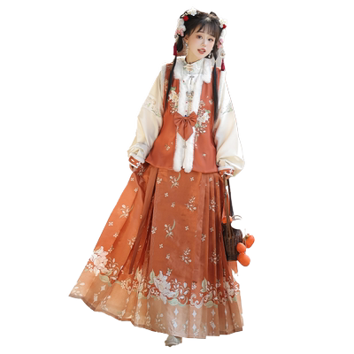 方领比甲竖领对襟衬衫马面裙