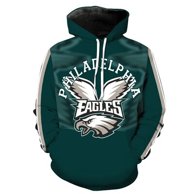 新款 Philadelphia Eagles费城老鹰 NFL球队 3D数码印花卫衣 wish