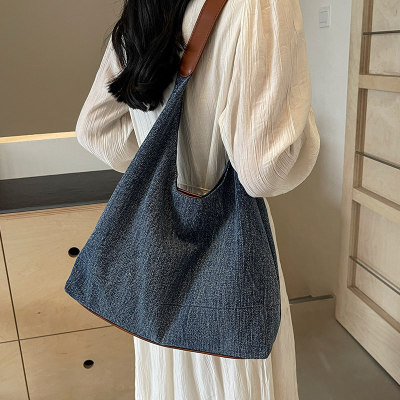 包包女高级感牛仔布百搭单肩布包