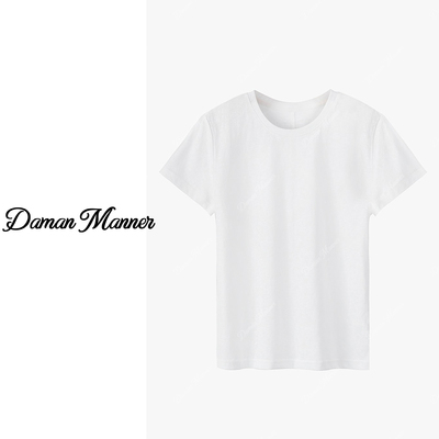DAMAN | 雪花棉打底T恤时尚百搭透气圆领减龄夏季薄款DM25223