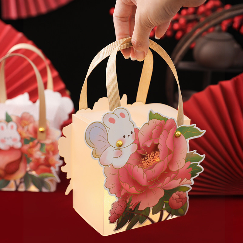2023新年年货礼盒包装盒兔年春节伴手礼饼干糖果雪花酥牛轧糖空盒