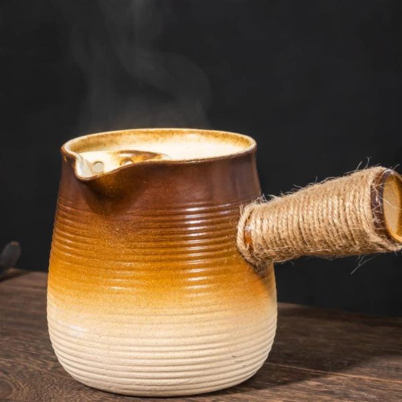 网红复古围炉煮茶家用粗陶碳火烧水壶纯手工陶瓷防烫沏茶侧把茶壶