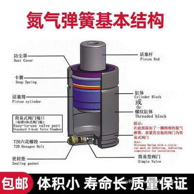 模具氮气簧500模具弹簧320冲压氮气缸GSV170气压氮气簧气弹簧其他